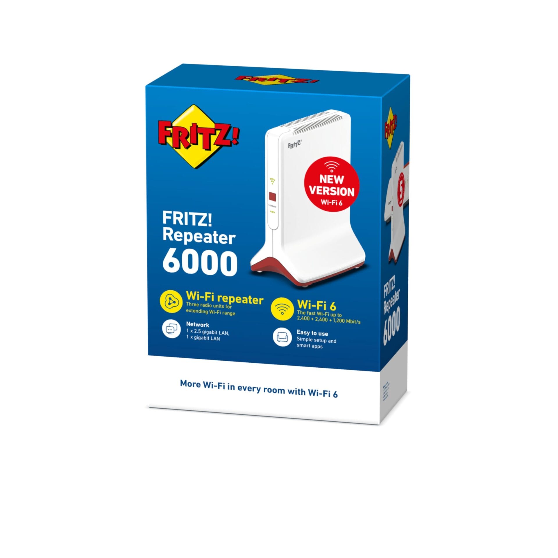 AVM FRITZ!Repeater 6000 – Wzmacniacz Wi-Fi 6 Tri-Band o prędkości 2.400 ...